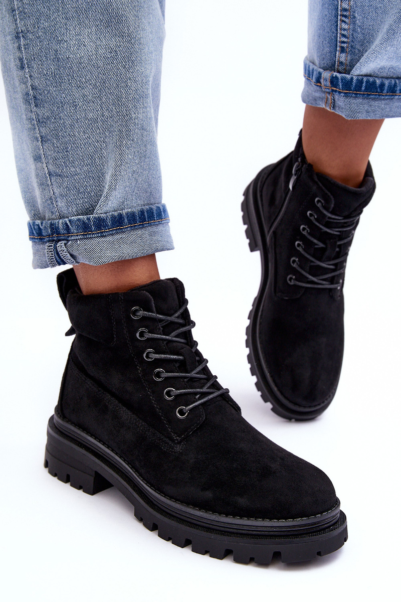 Fleece-Lined Suede Trapper Boots Black Alden | Cheap and fashionable ...